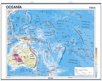 Libro Oceanía, físico / político: Mapas Murales (Cartografía), Edigol ...