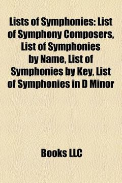 Libro lists of symphonies: list of symphony composers, list of ...
