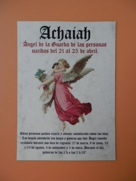Libro Postal Achaiah. Ángel De La Guarda De Las Personas Nacidas Del 21 ...