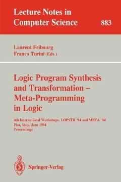Libro logic program synthesis and transformation - meta-programming in logic (en Inglés) De ...
