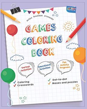Libro Games Coloring Book: Activity Book With Various Activities ...