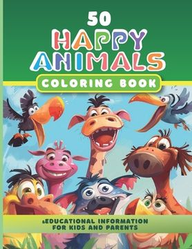 Libro 50 Happy Animals Coloring Book & Educational information for kids ...