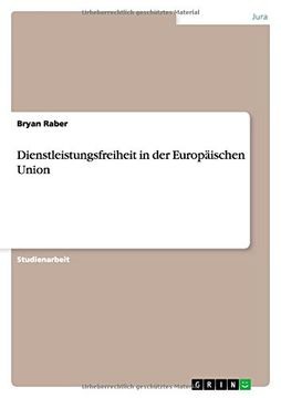 Libro Dienstleistungsfreiheit in der Europäischen Union (German Edition ...