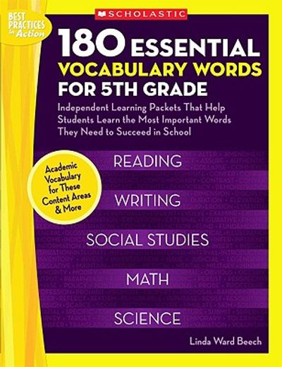 Libro 180 essential vocabulary words for 5th grade,independent learning ...