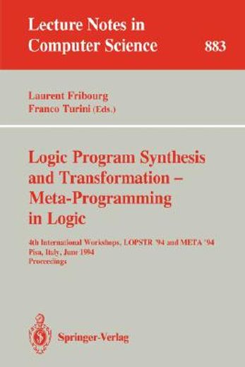 Libro logic program synthesis and transformation - meta-programming in logic (en Inglés) De ...
