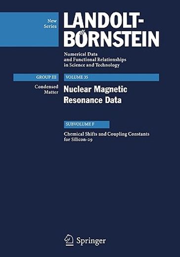 Libro chemical shifts and coupling constants for silicon-29 (en Inglés ...