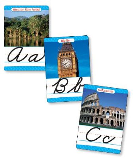 Book around the world cursive alphabet set26 ready-to-display letter ...