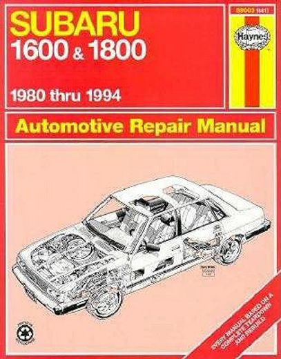 Libro Subaru 1600 & 1800 1980-94 De Haynes, J. H. - Buscalibre Colombia